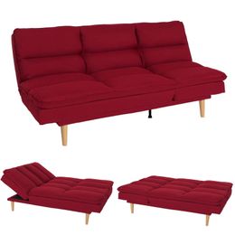 Schlafsofa MCW-M79, G&auml;stebett Schlafcouch Couch Sofa, Schlaffunktion Liegefl&auml;che 180x110cm ~ Stoff/Textil bordeaux