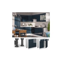 VICCO Schubunterschrank Fame-Line Wei&szlig; Dunkelblau Hochglanz 80 cm ohne Arbeitsplatte