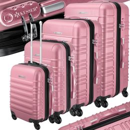 Kesser&reg; 4tlg. Hartschalenkofferset Hartschalenkoffer Reisekoffer Set Reisekofferset Trolley Koffer Inkl. Kofferwaage + Gep&auml;ckanh&auml;nger Rollkoffer Schloss 4 Rollen ABS-Hartschale Teleskopgriff S-M-L-XL