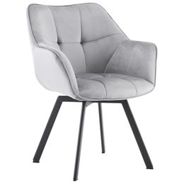 CLP Esszimmerstuhl Jordi aus Samt Drehbarer Sessel f&uuml;r Wohn- und Essbereiche Ergonomisches Design belastbar bis 150 kg