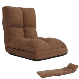 Bodensessel MCW-N45, Schlafsessel Klappsessel Funktionssessel, Schlaffunktion faltbar Stahlrahmen Samt ~ braun