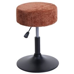 Hocker MCW-C22, Sitzhocker Schminkhocker, h&ouml;henverstellbar drehbar &Oslash; 37cm Stoff Chenille (465g/m&sup2;) MVG ~ terrakotta