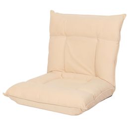 Bodensessel MCW-N44, Relaxsessel Bodenkissen Bodensofa Klappsessel 6 Relaxpositionen, stabiles Gestell Samt ~ beige