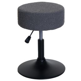 Hocker MCW-C22, Sitzhocker Schminkhocker, h&ouml;henverstellbar drehbar &Oslash; 37cm Stoff Boucl&eacute; (450g/m&sup2;) MVG ~ dunkelgrau