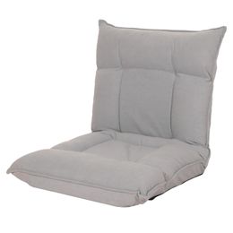 Bodensessel MCW-N44, Relaxsessel Bodenkissen Bodensofa Klappsessel 6 Relaxpositionen, stabiles Gestell Samt ~ hellgrau