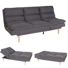 Schlafsofa MCW-M79, G&auml;stebett Schlafcouch Couch Sofa, Schlaffunktion Liegefl&auml;che 180x110cm ~ Stoff/Textil dunkelgrau