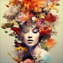 Pro Art Glasbild FLOWERS ON HER HEAD