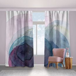 Vorhang Urknall - lila - blickdichte Gardine Abstrakt Illustration Wohnzimmer Schlafzimmer Küche Bad Badezimmer Violett