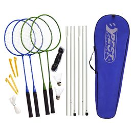 BEST Sporting Federball Set Erwachsene und Kinder I Badminton Set bestehend aus Netz, 4 Schlägern, 2 Badmintonbällen und Tasche I Federball Set Kinder I Badminton Netz und Schläger für den Garten