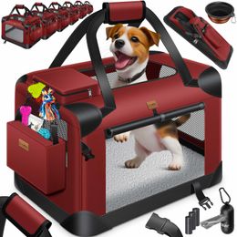 LOVPET® Hundebox Hundetransportbox faltbar Inkl.Hundenapf Transporttasche Hundetasche Transportbox für Haustiere, Hunde und Katzen Haustiertransportbox