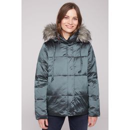 Outdoorjacke SOCCX, Damen, Gr. L, grün, Material: 100% Polyamid, Futter: 100% Polyamid, Füllung: 100% Polyester, Material: Kunstpelz: 63% Polyacryl, 37% Polyester, bedruckt, bestickt, casual, lässig geschnitten normal, Langarm eingesetzt Bündchen, Jacken, in leicht schimmernder Optik