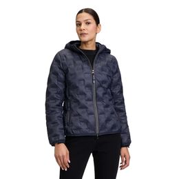 Daunenjacke Betty Barclay "Betty Barclay Daunenjacke mit Kapuze", Damen, Gr. 46, blau (dunkelblau), Obermaterial: 100% Polyamid. Füllung: 100% Polyamid., casual, tailliert, Langarm, Jacken