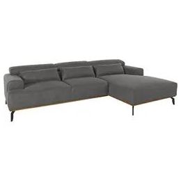 Ecksofa Places of Style "Carlo L-Form", grau (steel), B:285cm H:74cm T:171cm, Sofas, Kopfteilverstellung