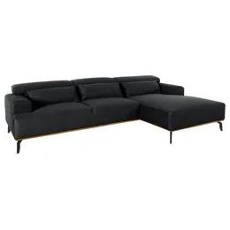 Ecksofa Places of Style "Carlo L-Form", grau (lava), B:285cm H:74cm T:171cm, Sofas, Kopfteilverstellung