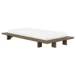 Bettgestell KARUP DESIGN "JAPAN BED Bodenbett, Holzrahmen, Futonbett, Jugendbett, Holzbett", kiefer carob braun, B:118cm H:20cm L:228cm, Betten, Massivholzbett mit Lattenrost, Kiefer massiv, Bett ohne Kopfteil