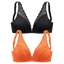 Petite Fleur Bra female Orange, Black size 80
