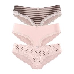 Lascana Slip Damen Größe XS grau / rosa