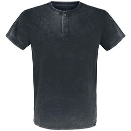 Black Premium by EMP T-Shirt mit Waschung und Knopfleiste T-Shirt oliv in 5XL Q122-000078 M457276