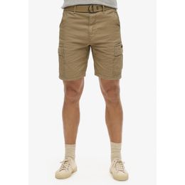 Cargoshorts Superdry "SD-HEAVY CARGO SHORT", Herren, Gr. 30, N-Gr, dress beige, Web, Obermaterial: 100% Baumwolle, unifarben, casual, regular fit ca. Mitte Knie, Hosen