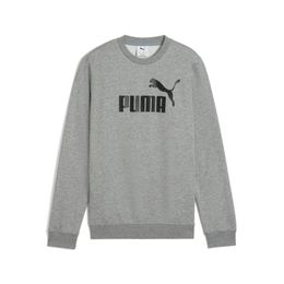 Sweatshirt Puma "ESS NO. 1 LOGO CREW TR B", Kinder, Gr. 140, grau (medium gray heather), Sweatware, Obermaterial: 68% Baumwolle, 32% Polyester, bedruckt, sportlich, regular fit normal, Rundhals, Langarm, Sweatshirts