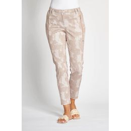 Jogginghose Zhrill "CHIARA", Damen, Gr. 31, N-Gr, beige (sand), Web, Sweatware, Obermaterial: 67% Polyester, 28% Viskose, 5% Elasthan, casual, slim fit knöchellang, Hosen, in Glitzer-Optik