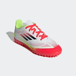 Fußballschuh adidas Performance "F50 CLUB KIDS TF", Gr. 31, bunt (cloud weiß, core schwarz, solar gelb), Synthetik, sportlich, Schuhe