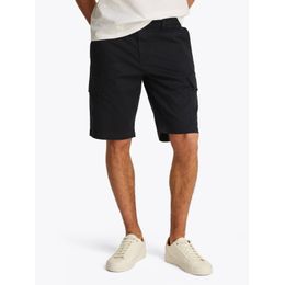 Cargoshorts Tommy Jeans "TJM SCANTON CARGO SHORT", Herren, Gr. 30, N-Gr, schwarz, Web, Obermaterial: 98% Baumwolle, 2% Elasthan, unifarben, casual, regular fit knielang, Hosen, Mit Gürtelschlaufen