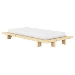 Bettgestell KARUP DESIGN "JAPAN BED Bodenbett, Holzrahmen, Futonbett, Jugendbett, Holzbett", kiefer raw, B:118cm H:20cm L:228cm, Betten, Massivholzbett mit Lattenrost, Kiefer massiv, Bett ohne Kopfteil