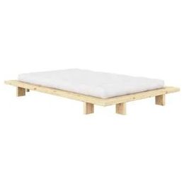 Bettgestell KARUP DESIGN "JAPAN BED Bodenbett, Holzrahmen, Futonbett, Jugendbett, Holzbett", kiefer raw, B:148cm H:20cm L:228cm, Betten, Massivholzbett mit Lattenrost, Kiefer massiv, Bett ohne Kopfteil