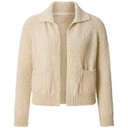 Maglificio GRP Damen-Strickjacke mit Kragen M Naturwei&szlig;