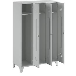 Wolf Spind Berlin 2, 3 Abteile, lichtgrau, Breite 1200 mm, flache Dachform