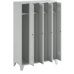 Wolf Spind Berlin 2, 4 Abteile, lichtgrau, Breite 1200 mm, flache Dachform