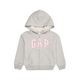 GAP Sweatjacke 'HERITAGE' Mädchen Größe 128/134 graumeliert / rosa / pitaya