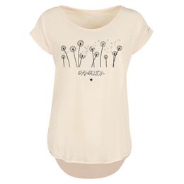 F4NT4STIC T-Shirt 'Dandelion Blume' Damen Gr&ouml;&szlig;e 5XL sand / schwarz
