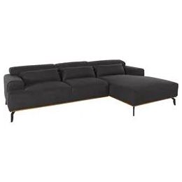 Ecksofa Places of Style "Carlo L-Form", grau (charcoal), B:285cm H:74cm T:171cm, Sofas, Kopfteilverstellung