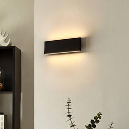 LINDBY LED-Wandlampe Ignazia, 28cm, schwarz, Metall, up/down
