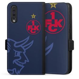 DeinDesign Galaxy A50 Handy Klapph&uuml;lle Handyh&uuml;lle aus Kunst Leder schwarz Flip Case Logo 1. Fc Kaiserslautern 1. Fck Sideflip mit Lasche