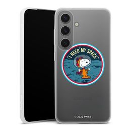 DeinDesign Galaxy S25 Handy Slim Case Silikon Handyh&uuml;lle transparent H&uuml;lle extra d&uuml;nn Peanuts Weltall Snoopy Silikon Slim Case