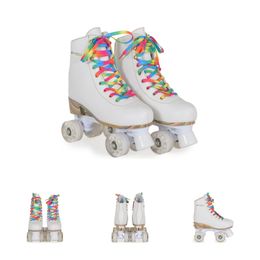 Byox Rollschuhe Donna wei&szlig;, PU-Rollen mit Glitzer, ABEC-5 Lager, versch. Gr&ouml;&szlig;en Gr. XS (27 - 30)