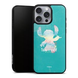 DeinDesign iPhone 16 Pro Max Handy Slim Case extra d&uuml;nn Silikon Handyh&uuml;lle schwarz H&uuml;lle Lilo & Stitch Official Licensed Product Disney Silikon Slim Case