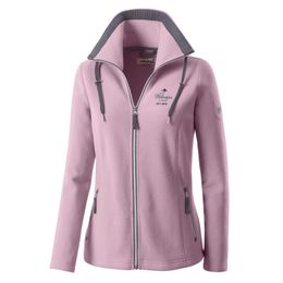 WITT Damen Fleecejacke mit schr&auml;gen Rei&szlig;verschluss-Taschen, dunkelgrau-meliert, Gr&ouml;&szlig;e 36