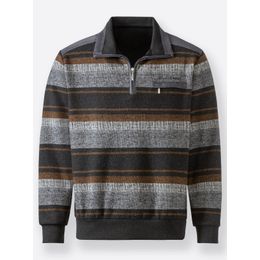 Marco Donati Herren Sweatshirt, anthrazit-camel-meliert, Gr&ouml;&szlig;e 44/46