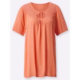WITT Damen Tunika mit Spitzen-Einsatz, papaya, Gr&ouml;&szlig;e 46