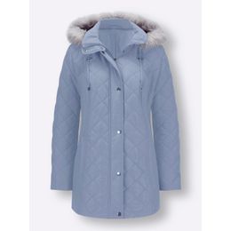 sheego Gro&szlig;e Gr&ouml;&szlig;en Steppjacke mit abnehmbarer Kapuze, taubenblau, Gr&ouml;&szlig;e 46 - Damen