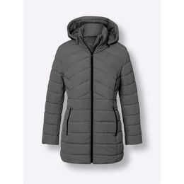 WITT Damen Steppjacke mit abnehmbarer Kapuze, anthrazit, Gr&ouml;&szlig;e 38