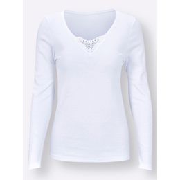 w&auml;schepur w&auml;schepur Damen Langarm Spenzer, wei&szlig;, Gr&ouml;&szlig;e 48