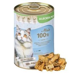 LYRA PET Lecker.Pet Mia's 100 % Lachs Katzenfutter Nassfutter 6x400 g