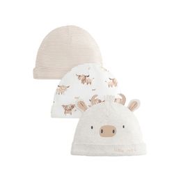 next M&uuml;tze Jungen Gr&ouml;&szlig;e 47 camel / braun / wei&szlig; / naturwei&szlig;