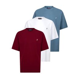 Jacey Quinn T-Shirt Herren Größe S hellblau / bordeaux / weiß