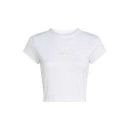 Calvin Klein Jeans T-Shirt Damen Gr&ouml;&szlig;e XXS hellgrau / wei&szlig;